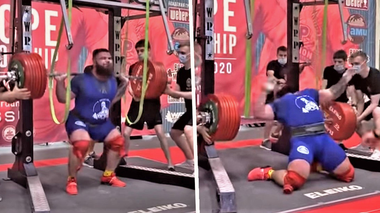 880 Pound Squat Goes Terribly Wrong When Weightlifter’s Knees “Go Pop ...